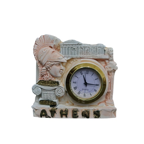 Table Clock Athena Goddess Statue Made of Plaster | Etsy
