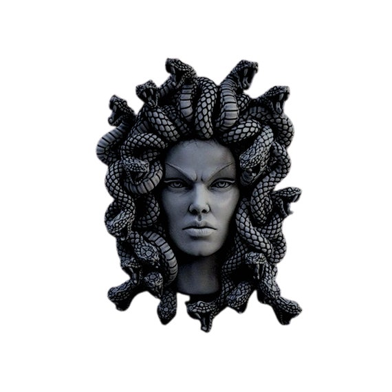 Medusa Gorgon Mask Statue Greek Mythology Monster Marble - Etsy