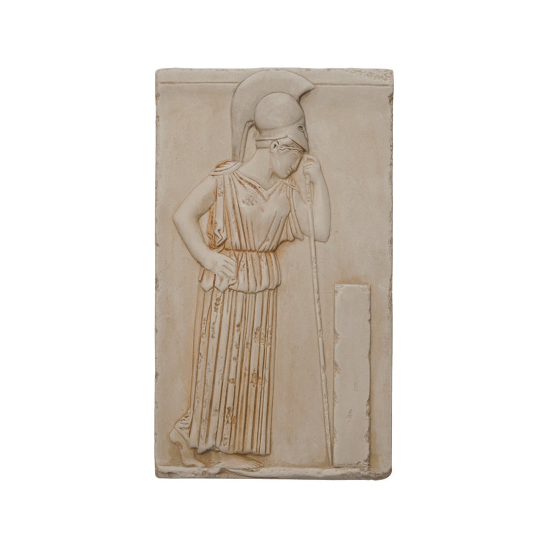 Mourning Athena Goddess Relief Alabaster Dated Circa Wall Sculpture ...