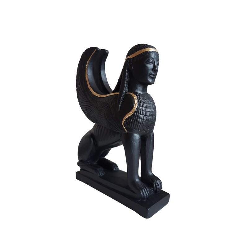 Sphinx Statue Ancient Greek Sculpture Black Handmade 21cm - Etsy