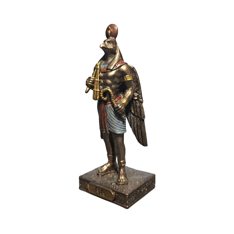 Ra Statue Egyptian God Mini Resin Bronzed Sculpture - Etsy