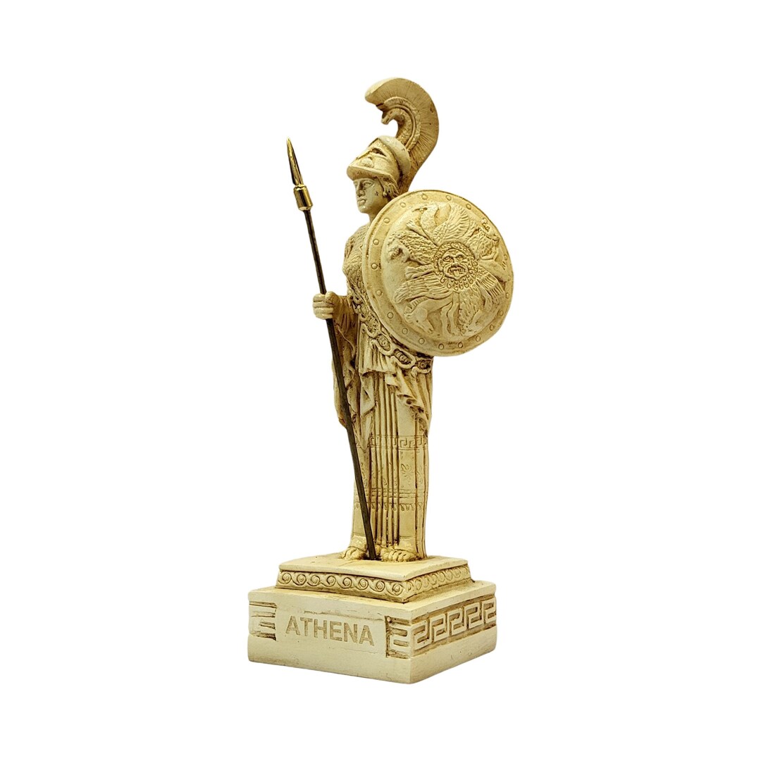 Classic Athena Goddess Statue Handmade Alabaster Patina Sculpture 16cm ...