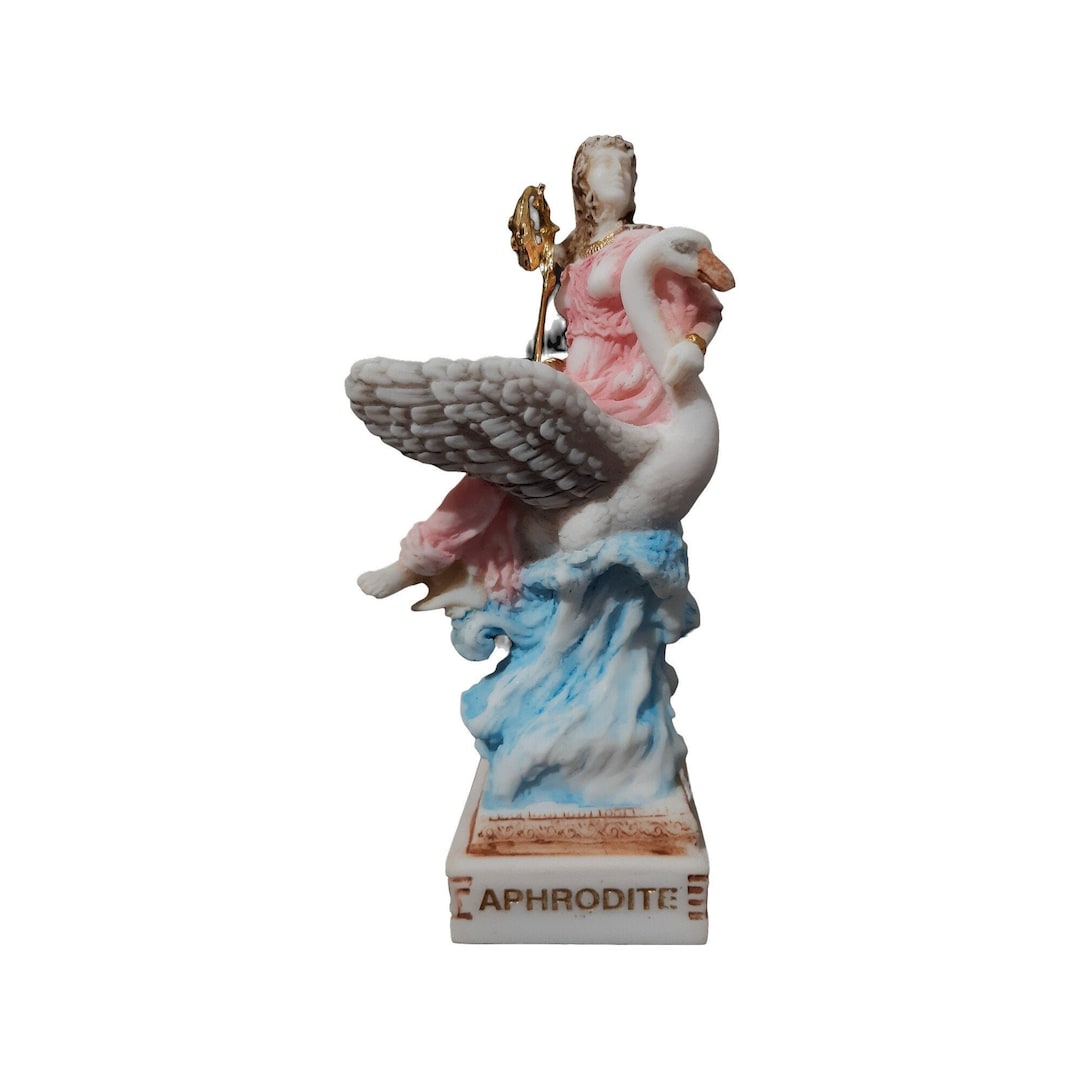 Aphrodite and Swan Statue Made of Alabaster - Etsy
