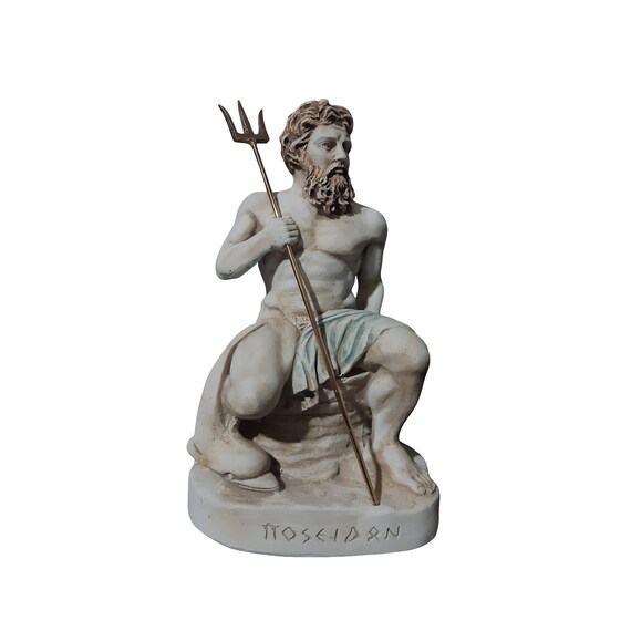 Poseidon Statue Greek Roman God Handmade Sculpture 29cm | Etsy