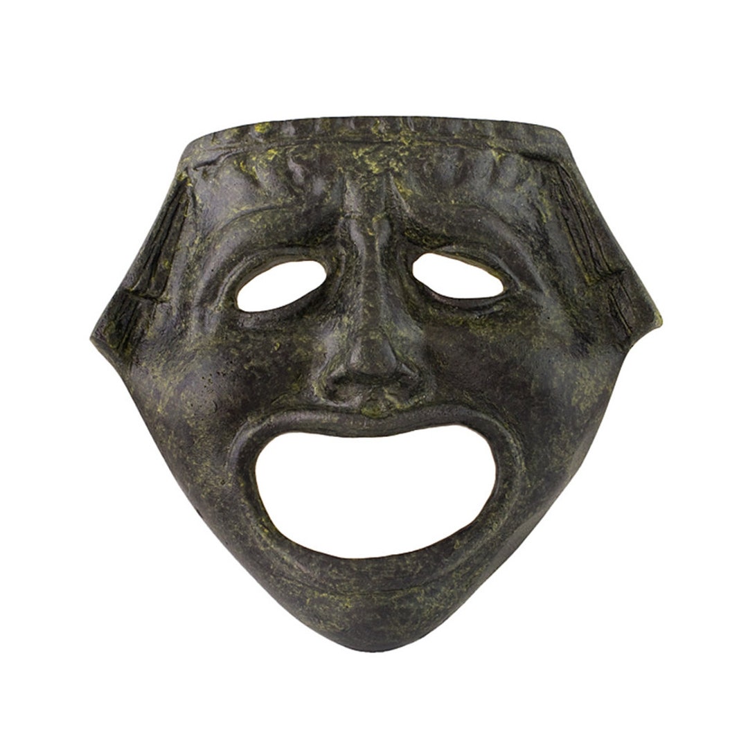 Ancient Greek Tragedy Mask Bronze Sculpture Handmade Replica Craft ...