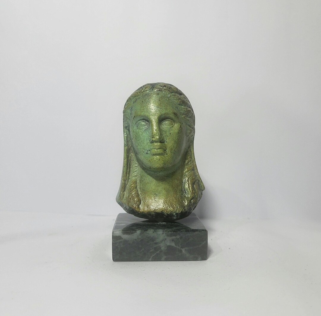 Hera Goddess Bust Head Statue Vintage Solid Bronze Sculpture 6cm - Etsy
