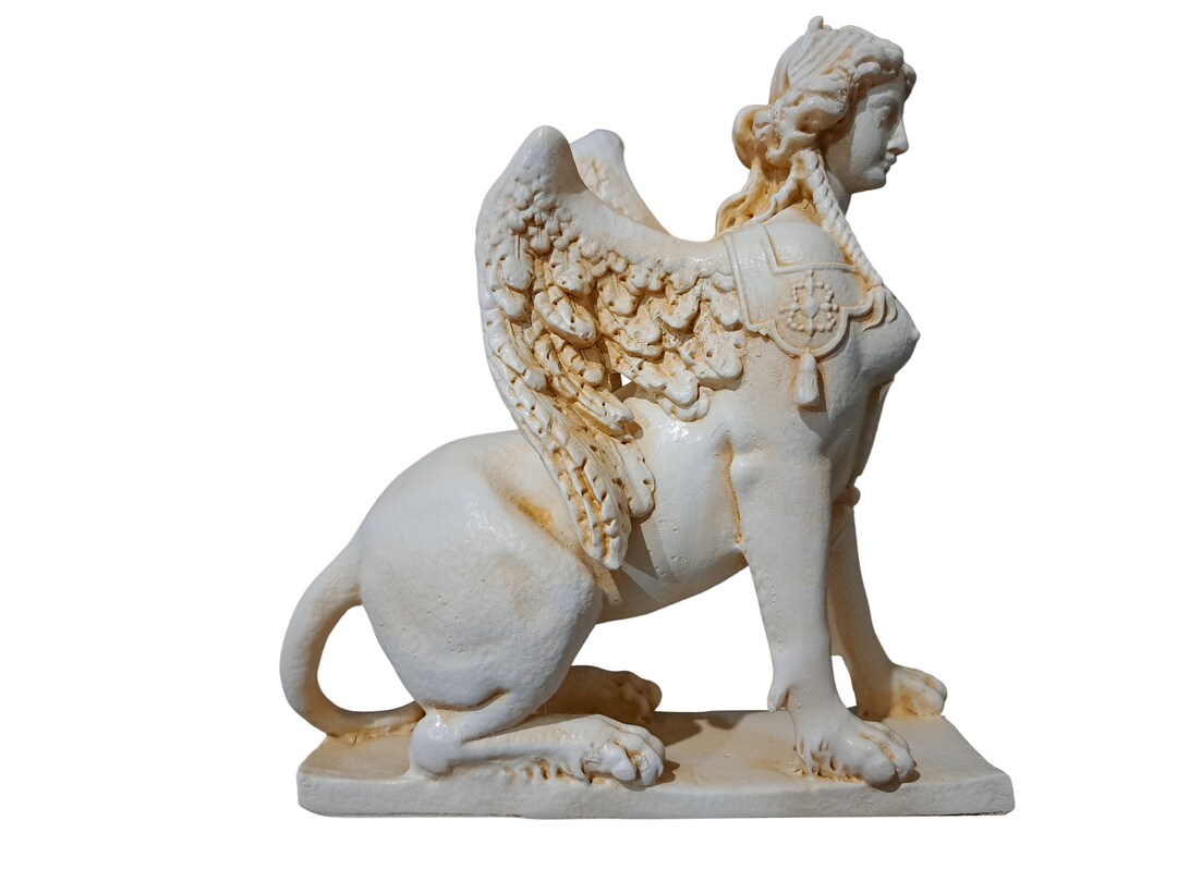 Winged Sphinx Figurine Statue Handmade Alabaster Sculpture - Etsy
