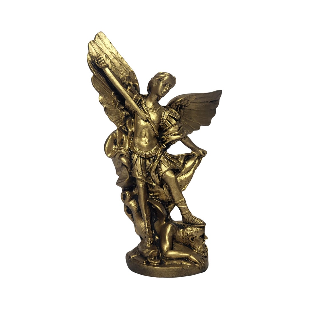 St. Michael Archangel Religious Statue Bronzed Sculpture 15cm - Etsy