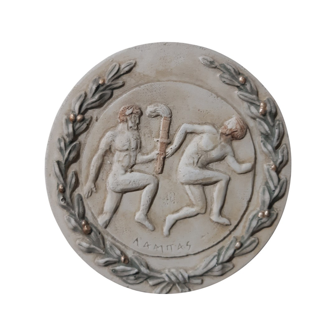 Relief Wreath Torch Race Ancient Greek Olympic Games 16cm 6.30 Inches ...