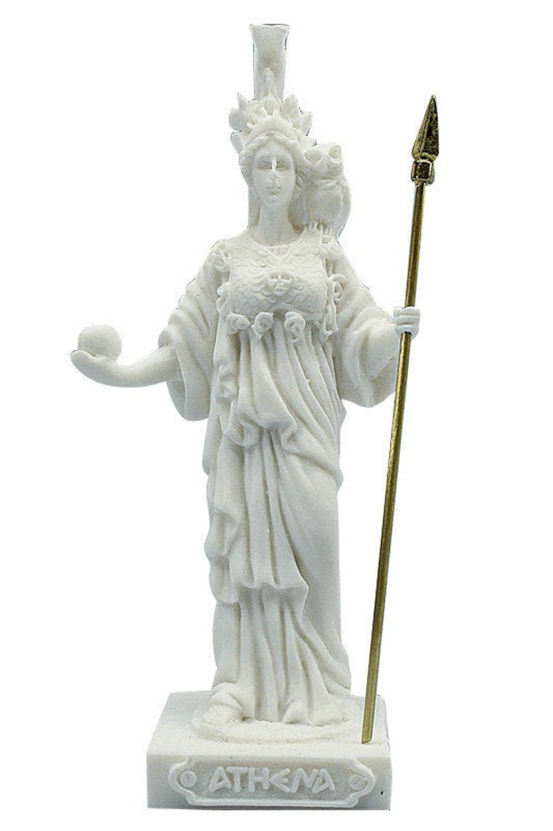 Athena Minerva Sculpture Greek Roman Mythology Goddess Marble Handmade ...