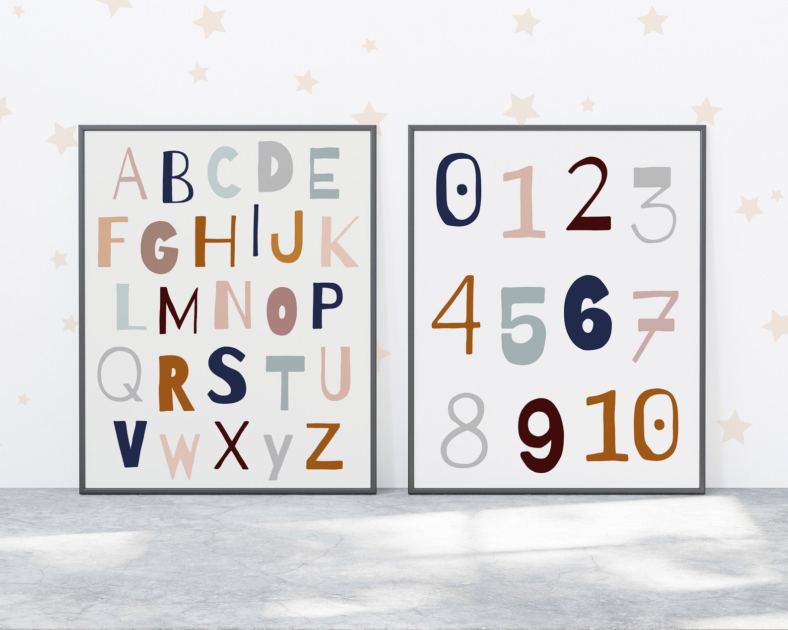 Nursery Print Educational ABC and 123 Poster Set of 2 | Etsy
