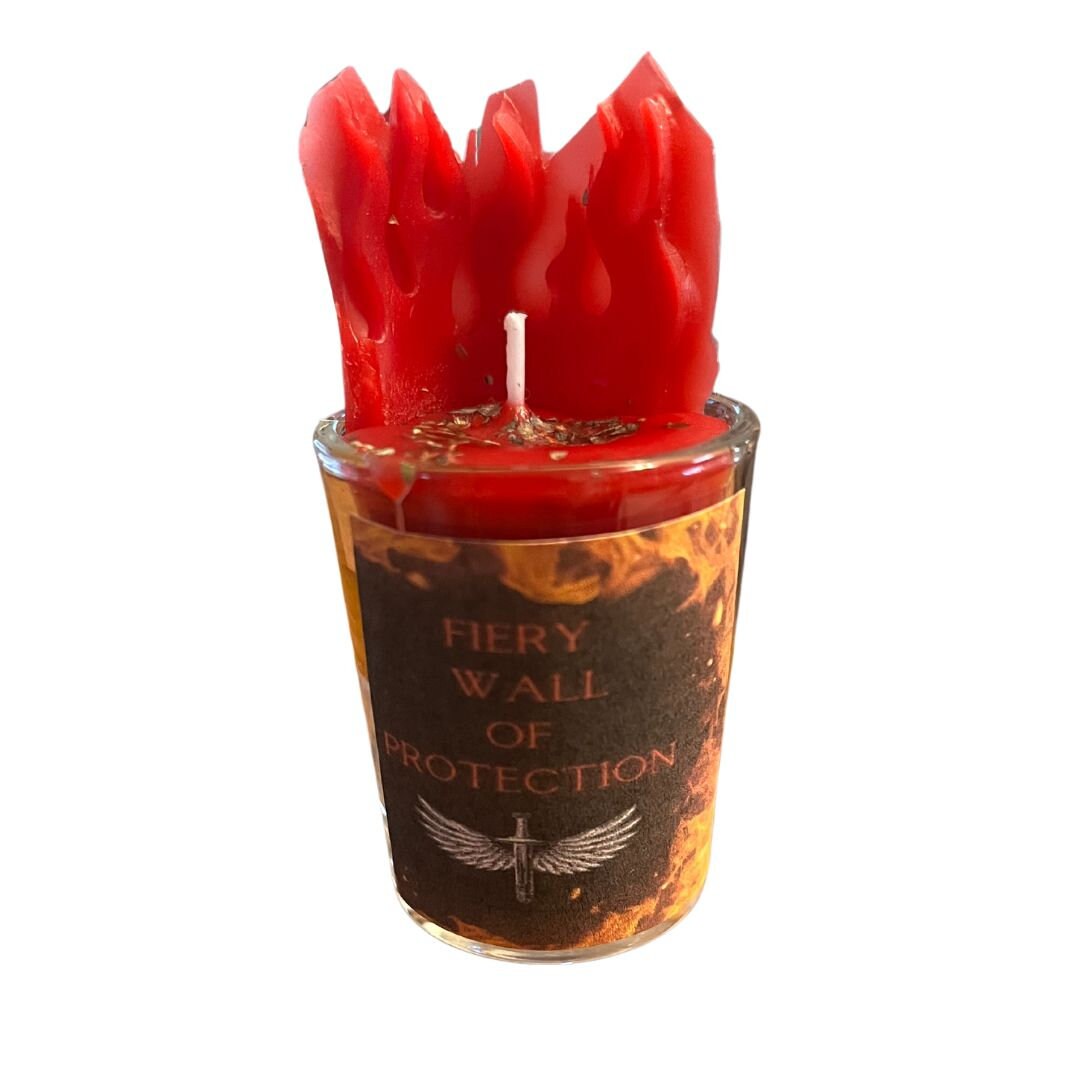 Mini Beeswax Candle Fiery Wall of Protection, Evil Eye, Repel Negative ...