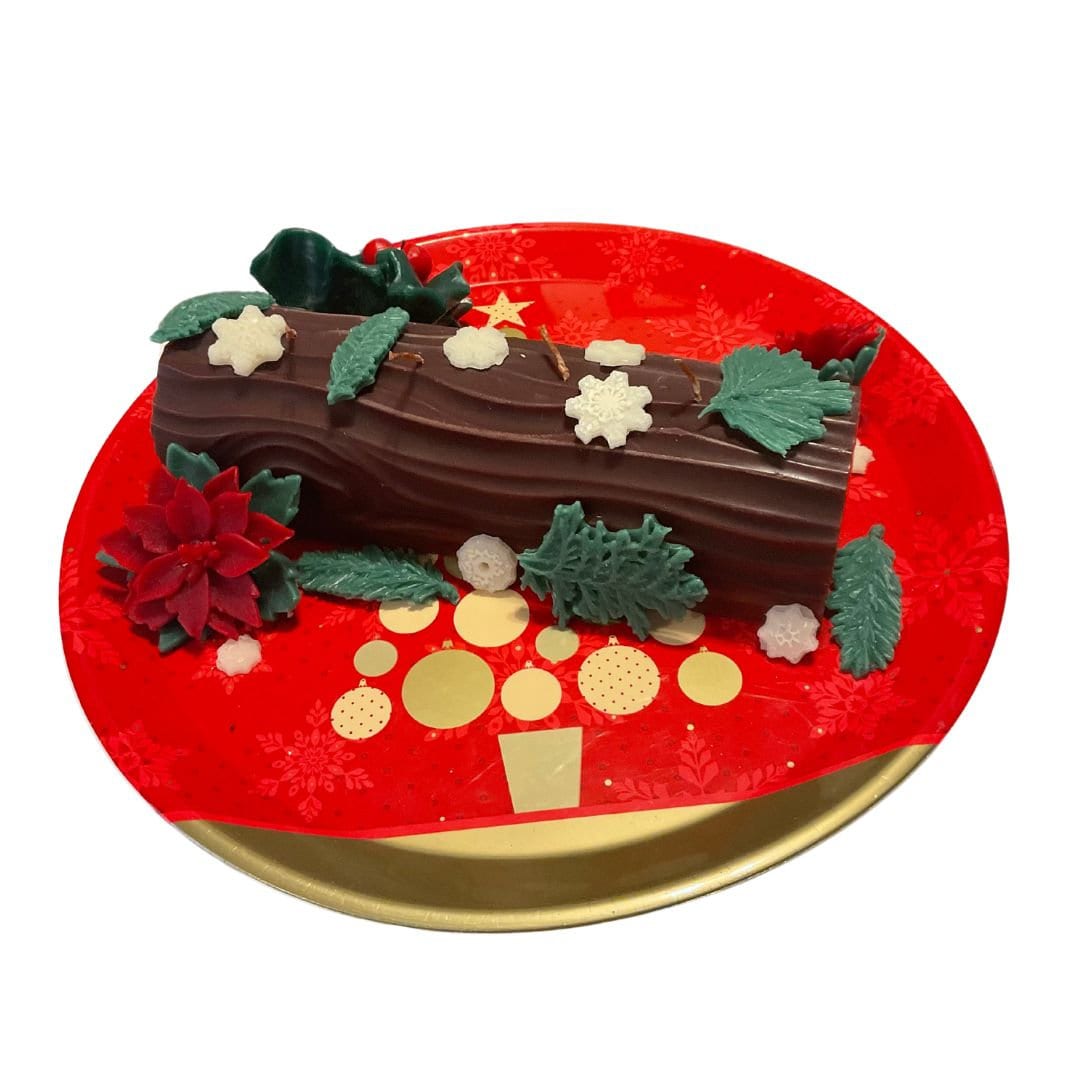 Yule Log Candle Plate Set, Winter Solstice, Yule Celebrations, Birch ...