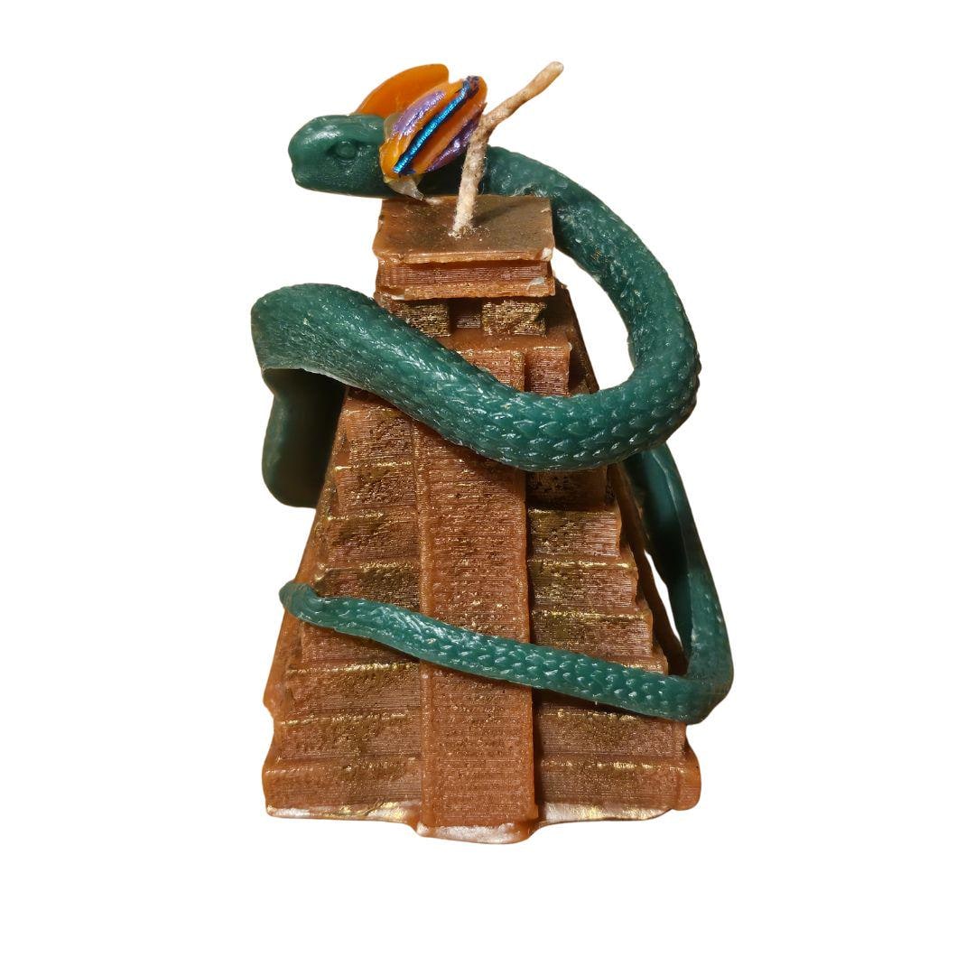 Quetzalcoatl Candle With Aztec Temple, Kukulkan With Mayan Temple,100% ...
