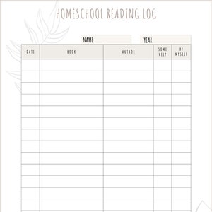 Homeschool Reading Log: Printable Book Tracker (digital Download) - Etsy