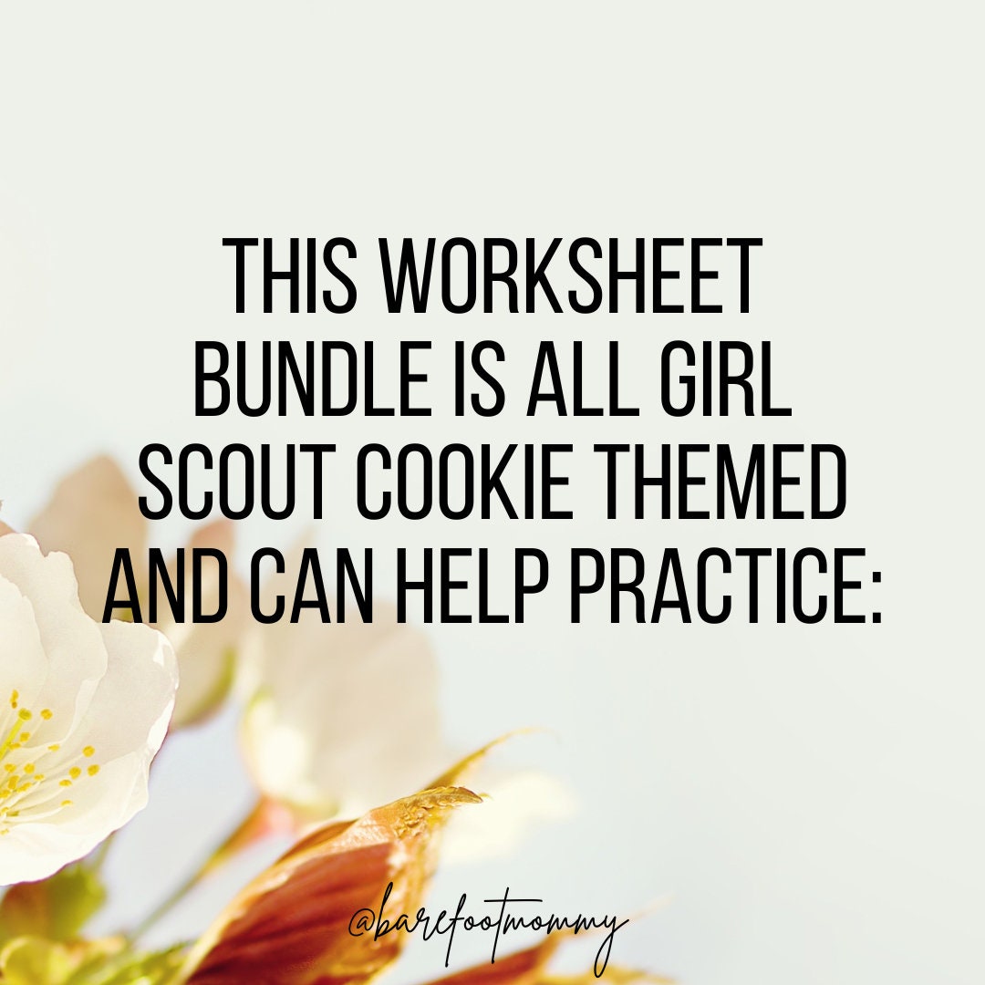 MATH WORKSHEET BUNDLE | Digital Download Girl Scout Cookie Math Unit ...