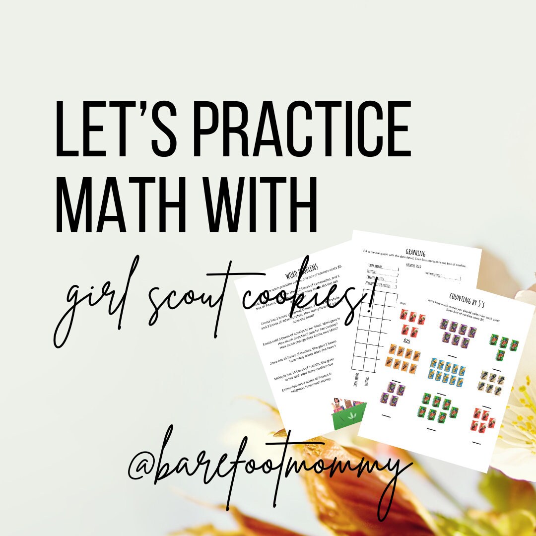 MATH WORKSHEET BUNDLE | Digital Download Girl Scout Cookie Math Unit ...