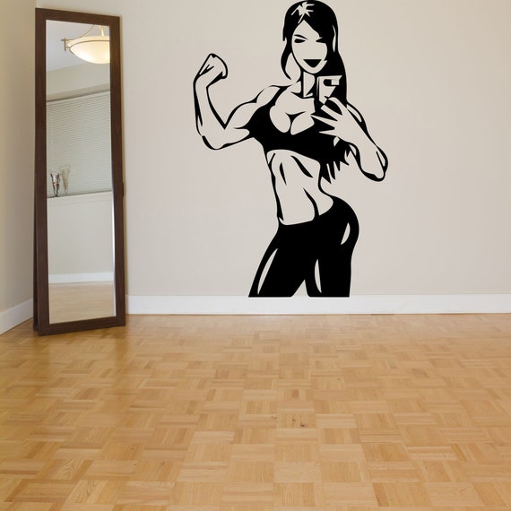 Wall Décor Bodybuilder Gym Fitness Coach Sport Muscles Woman Wall ...