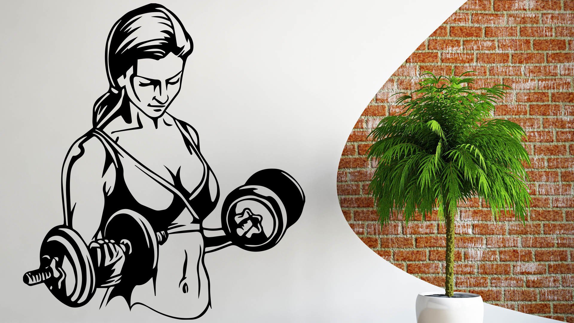 Wall Décor Bodybuilder Gym Fitness Coach Sport Muscles Woman Wall ...
