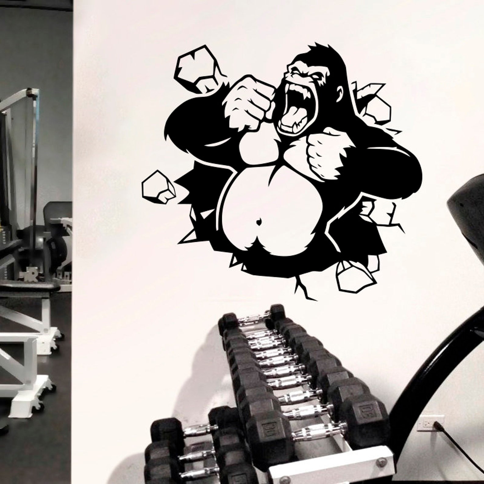 Angry Gorilla Wild Animal Wall Sticker Vinyl Decal Mural Art | Etsy