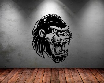 Gorilla Wall Decal | Etsy