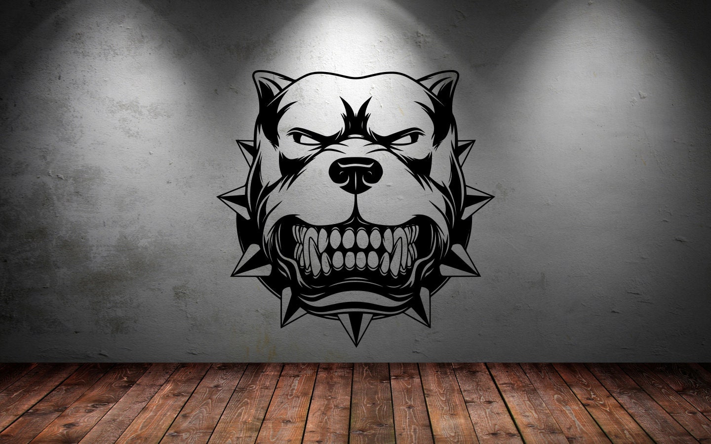 Home Décor Home & Living Pit Bull Head Ferocious Breed Of Dog Wall ...