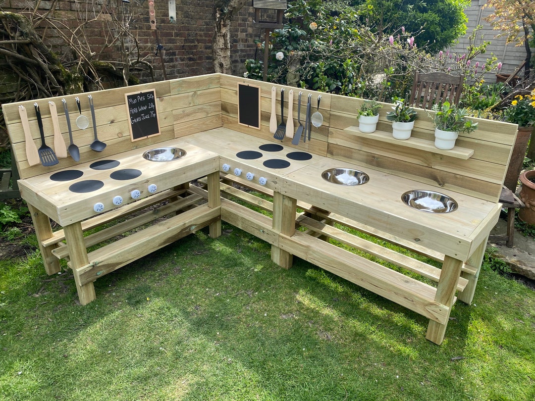 Large L Shape Mud Kitchen, Corner Mud Kitchen - Etsy