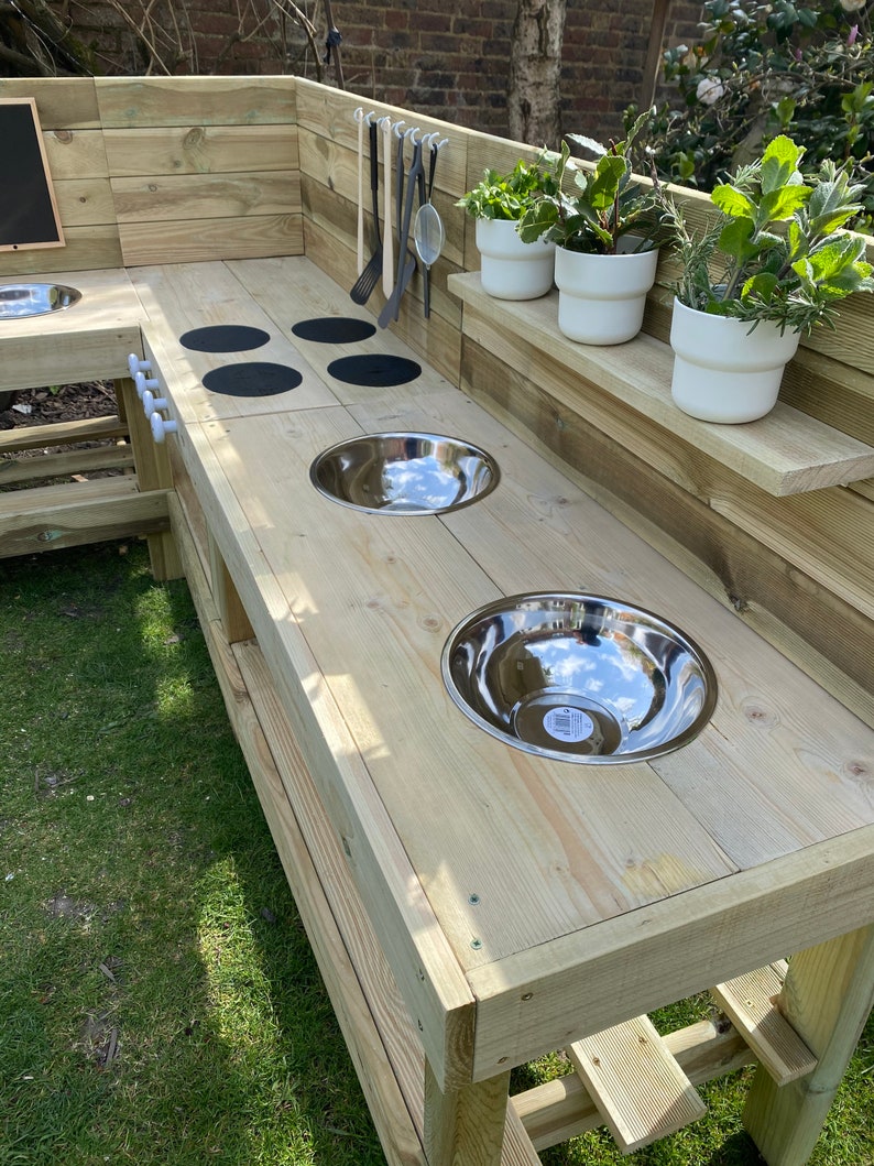 Large L Shape Mud Kitchen Corner Mud Kitchen - Etsy