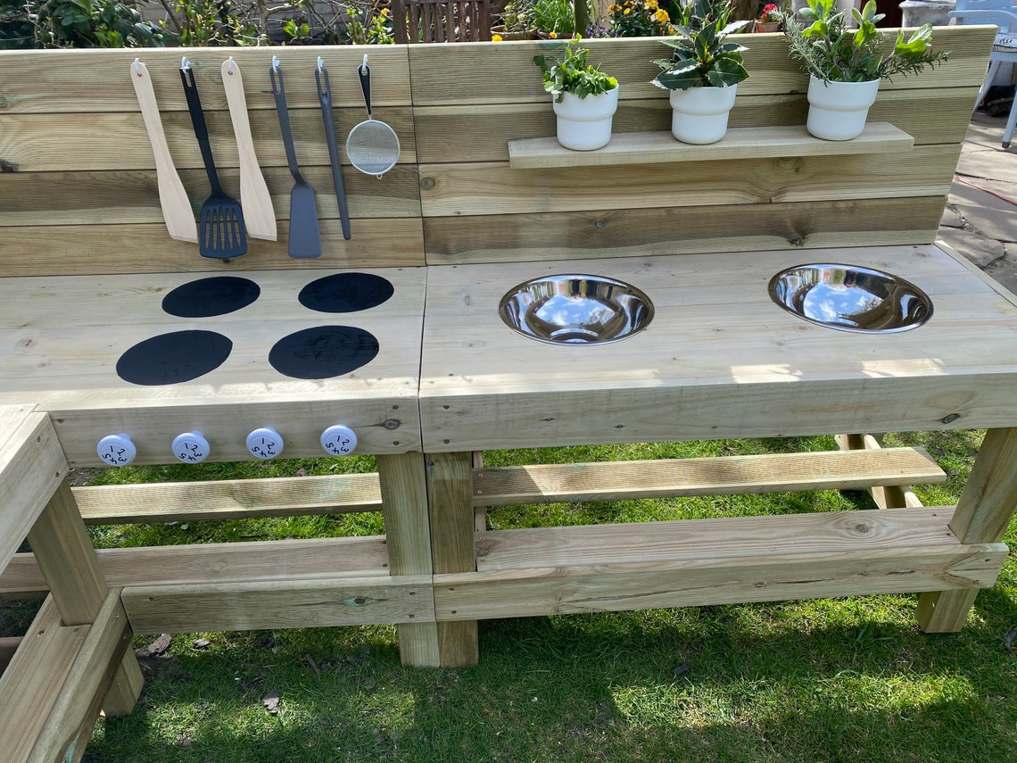 Large L Shape Mud Kitchen Corner Mud Kitchen - Etsy