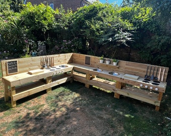 Large L Shape Mud Kitchen Corner Mud Kitchen - Etsy