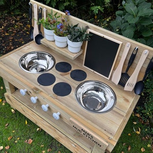 Personalised Double Sink Mud Kitchen - Etsy UK