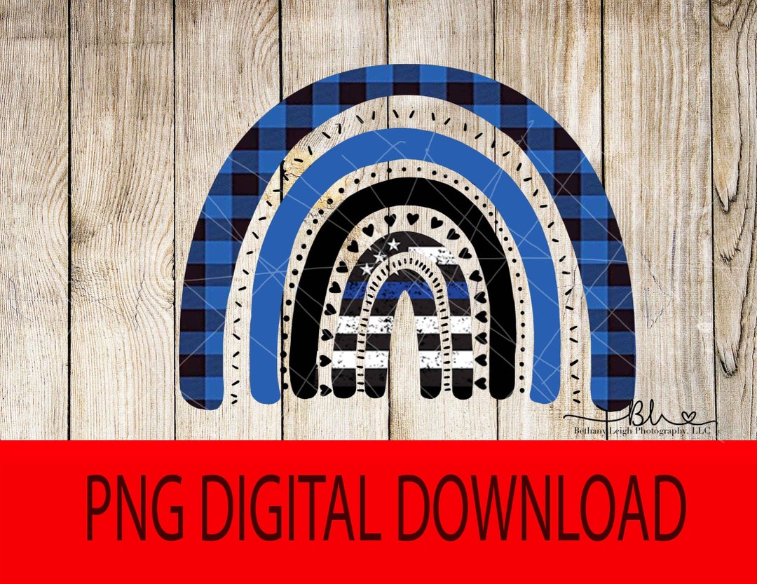 Thin Blue Line Rainbow Boho Rainbow Thin Blue Line Png Boho Blue Line ...
