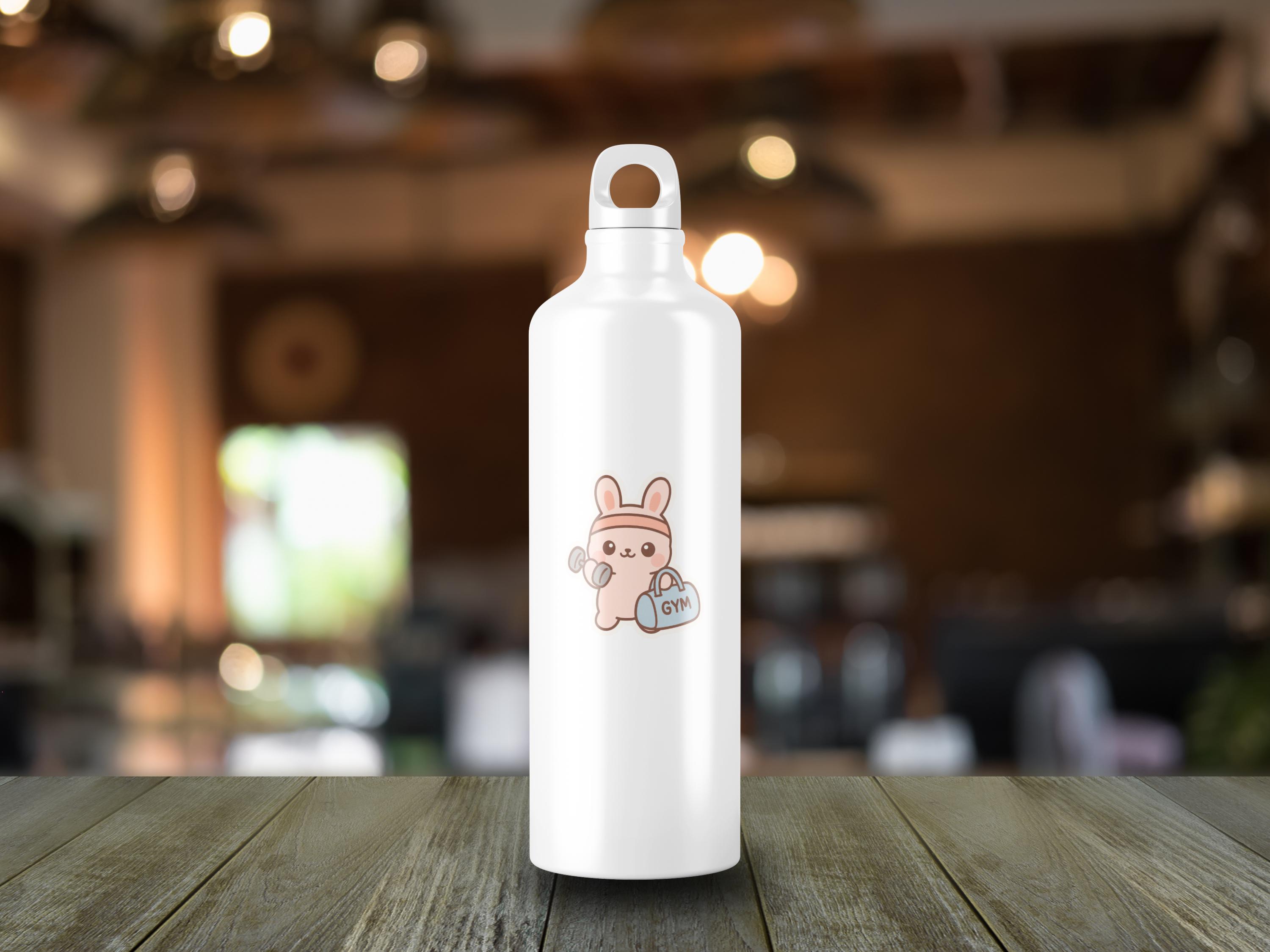 Kawaii Gym Bunny Sticker | Cute Workout Animal With Dumbbell & Bag ...