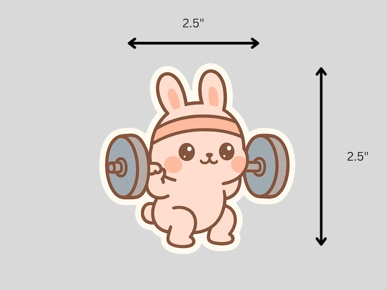 Gym Bunny Squat Sticker - Etsy