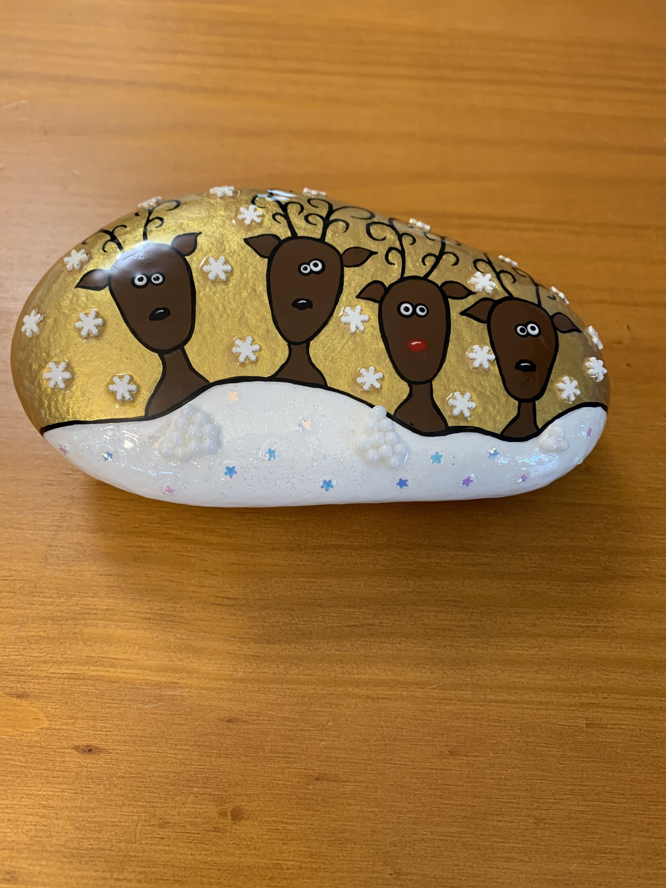 Reindeer Games Painted Rock - Etsy