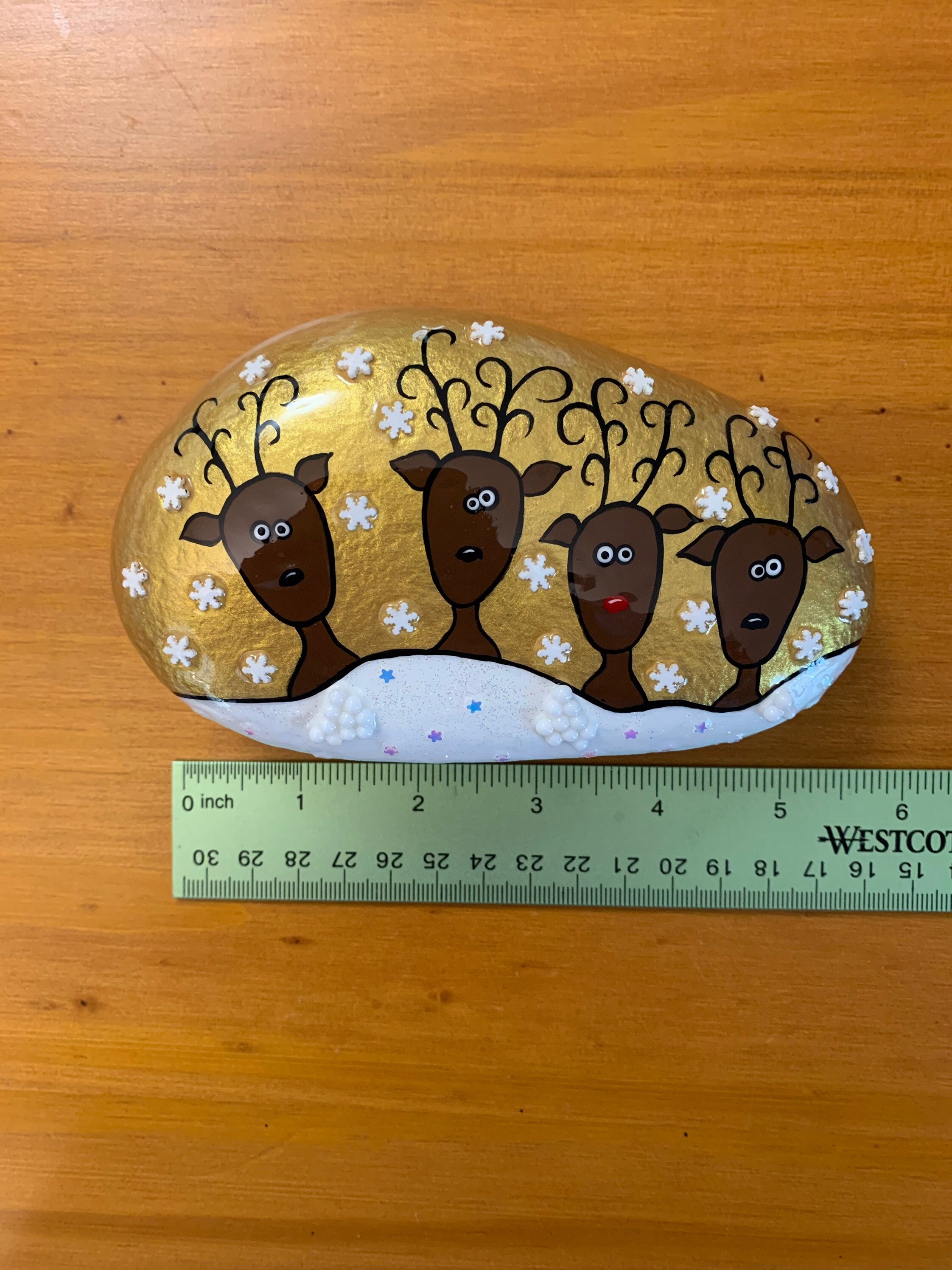 Reindeer Games Painted Rock - Etsy