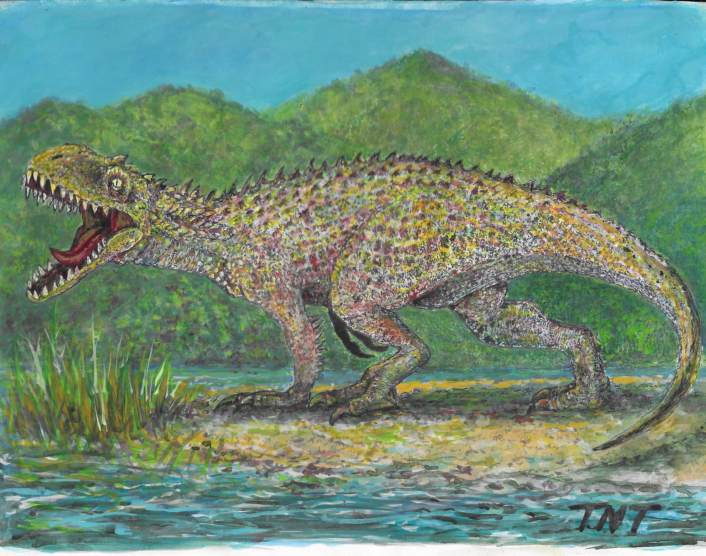 Jurassic World Indominus Rex Dinosaur Original Illustration Artwork ...