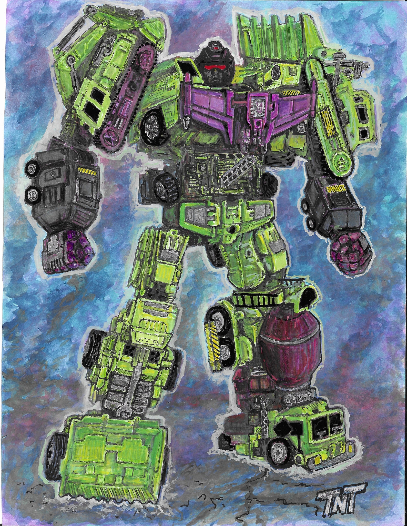 Transformers Devastator Combiner Wars Original Illustration ...