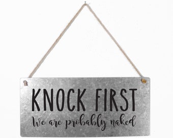 Knock First Sign - Etsy