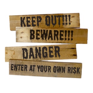 Haunted House Sign Boards Halloween Decoration Made From - Etsy