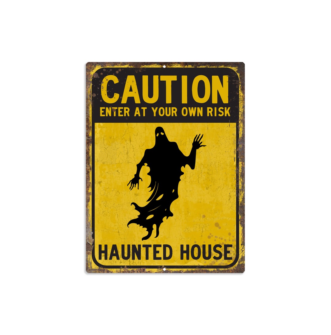 Caution Beware of Witches 12" X 9" Metal Sign | Halloween Decoration ...