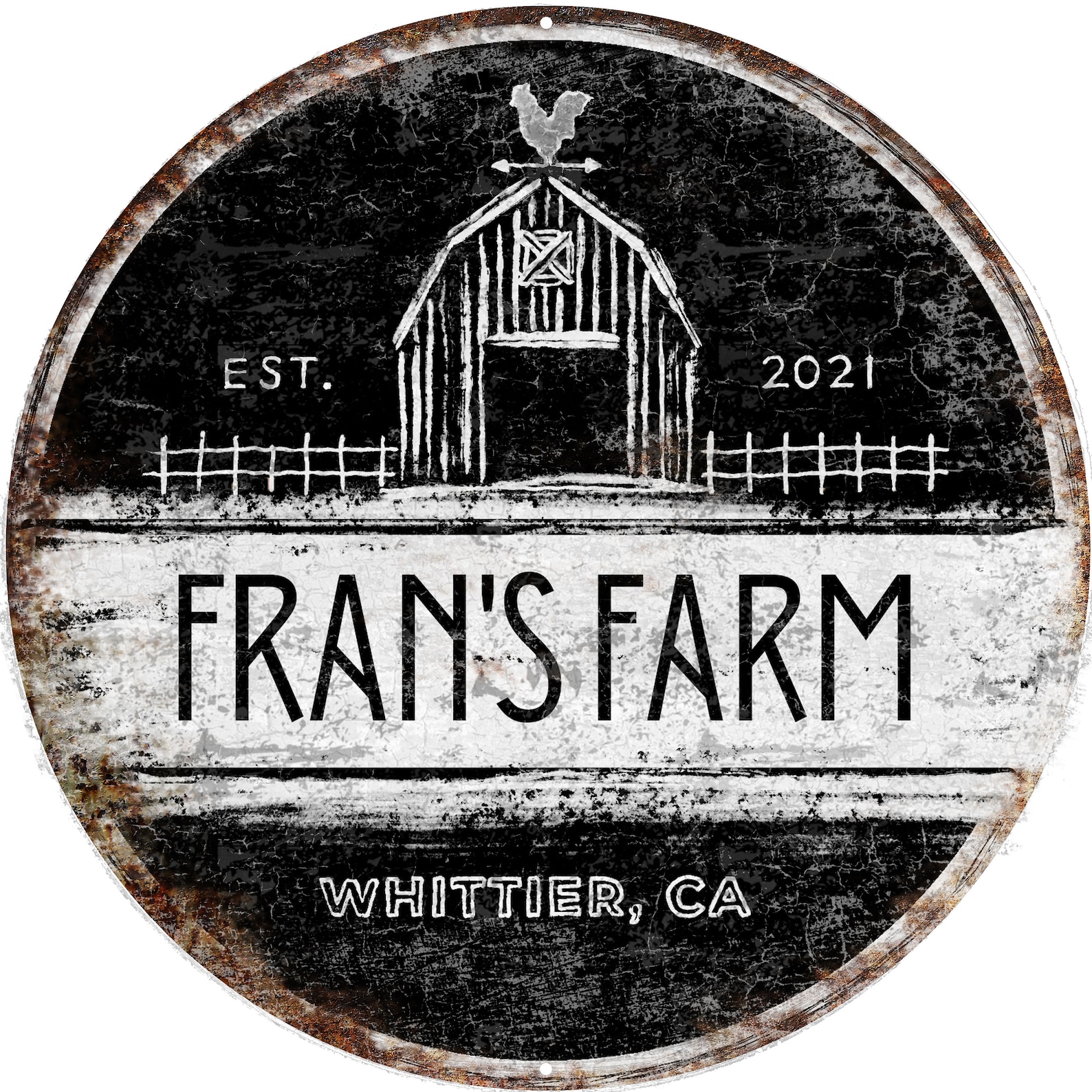 Custom Vintage 12 Round Metal Signs Any Text Any Color - Etsy