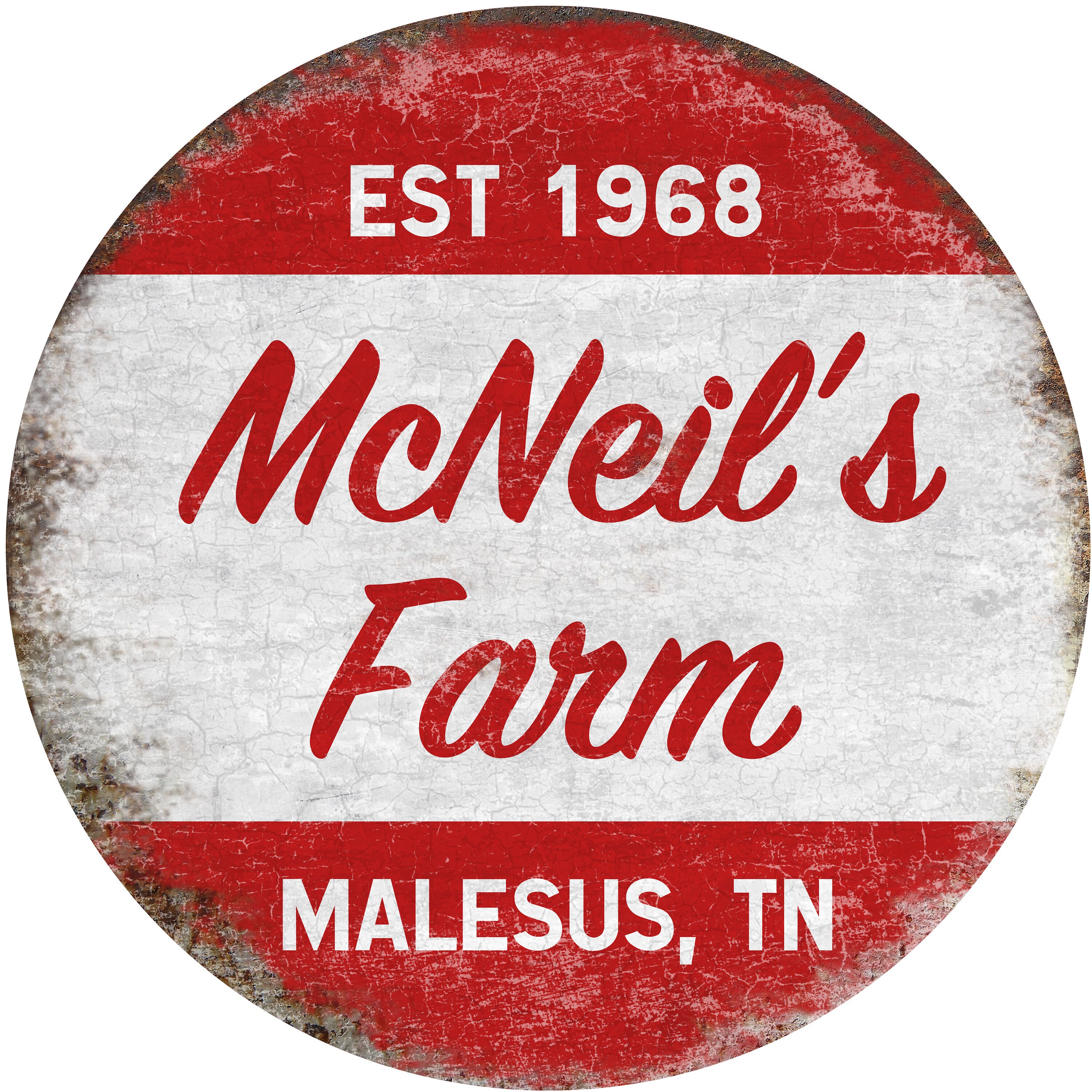 Custom Vintage 12 Round Metal Signs Any Text Any Color - Etsy