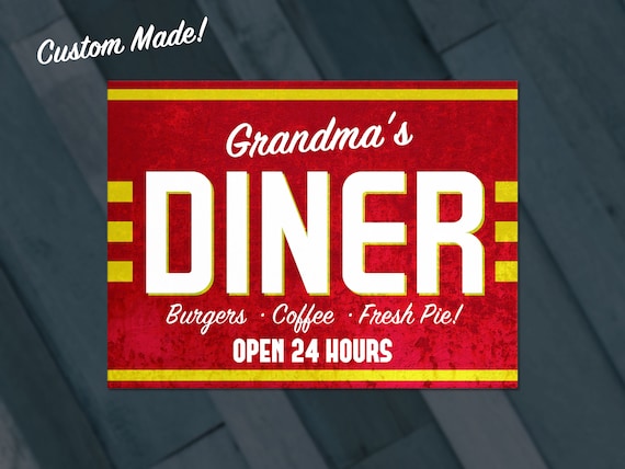 Custom Retro Diner Sign Personalized Wall Hanging Vintage | Etsy