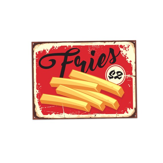 Retro French Fries Wall Art 12 X 9 Inch Metal Sign Vintage - Etsy