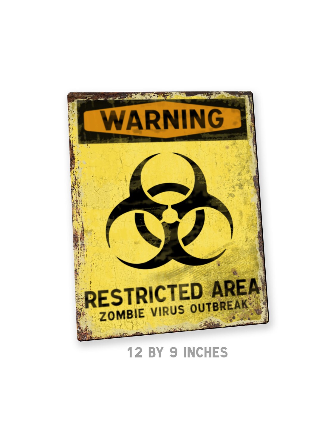 Zombie Virus Warning Sign Vintage Style | Halloween Decoration Prop ...