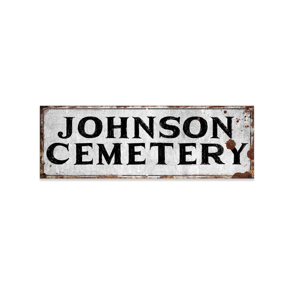Cemetery Sign Vintage Personalized With Your Last Name - Etsy