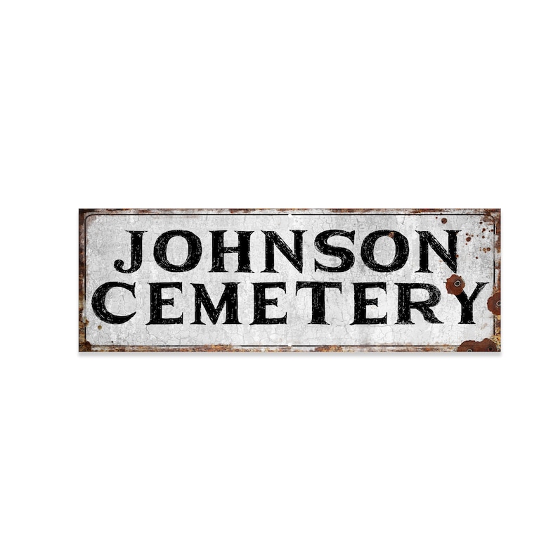 Cemetery Sign Vintage Personalized With Your Last Name - Etsy