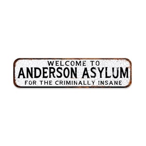 Insane Asylum Sign Personalized 24" X 6" | Vintage Style Halloween ...