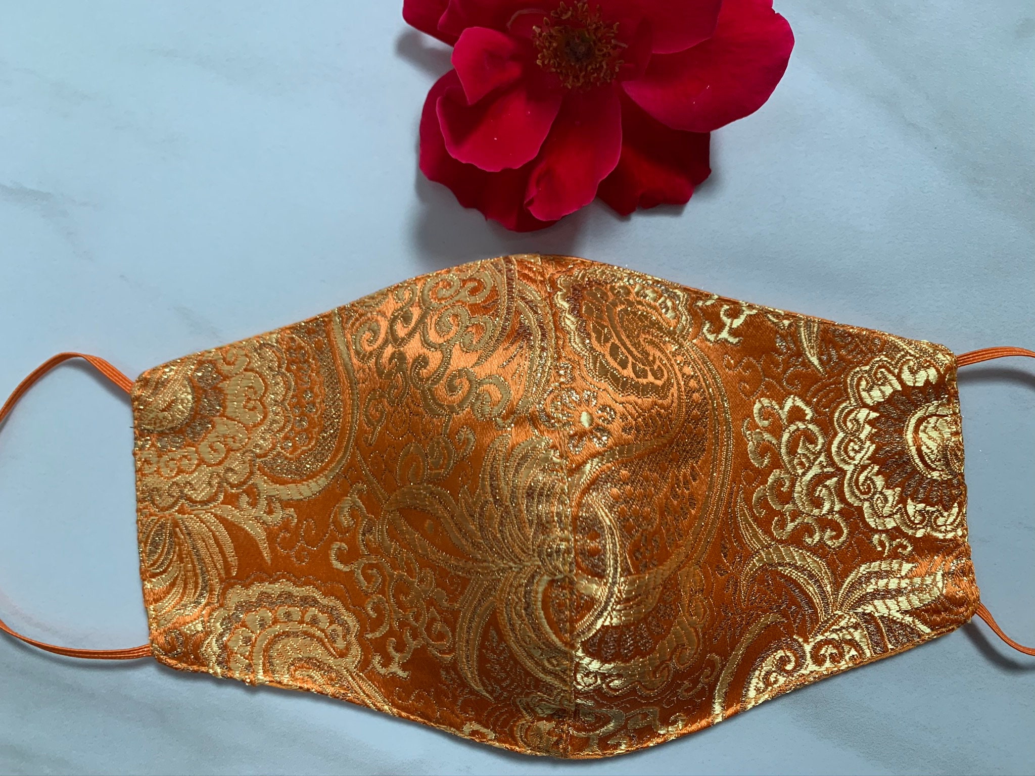 Orange Face Mask Orange Color Mask Wedding Formal Orange | Etsy